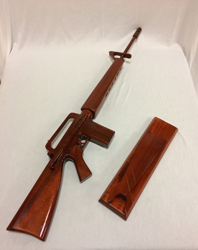 M-16 Rifle Wooden Gun Made of Mahogany Wood | Etsy