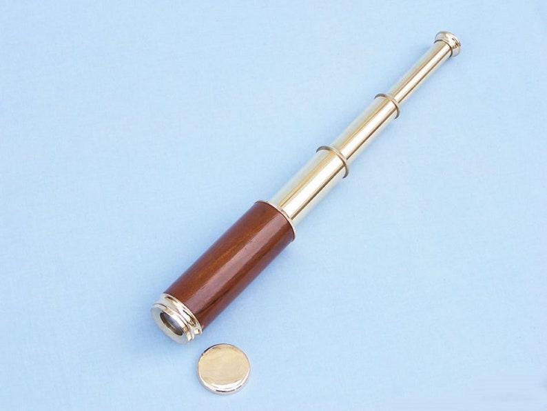 Deluxe Class Solid Brass Wood Captain's Spyglass - Etsy