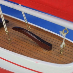 Wooden Red Pacific Sailer With Red Sails Model Sailboat - Etsy
