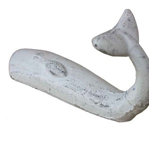 Whitewashed Cast Iron Whale Hook 6 - Etsy
