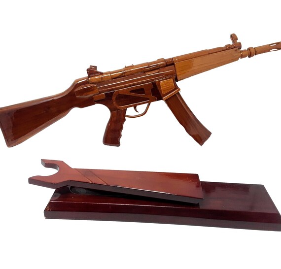 MP5 Artistic Replica Wooden Model Made of Mahogany Wood - Etsy