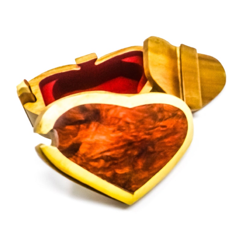 Heart Wooden Puzzle Box Made of Wood Gift - Etsy