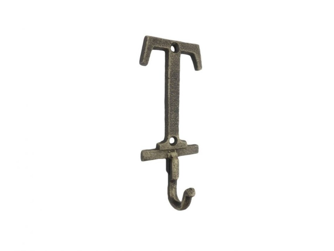 Rustic Gold Cast Iron Letter T Alphabet Wall Hook 6 - Etsy