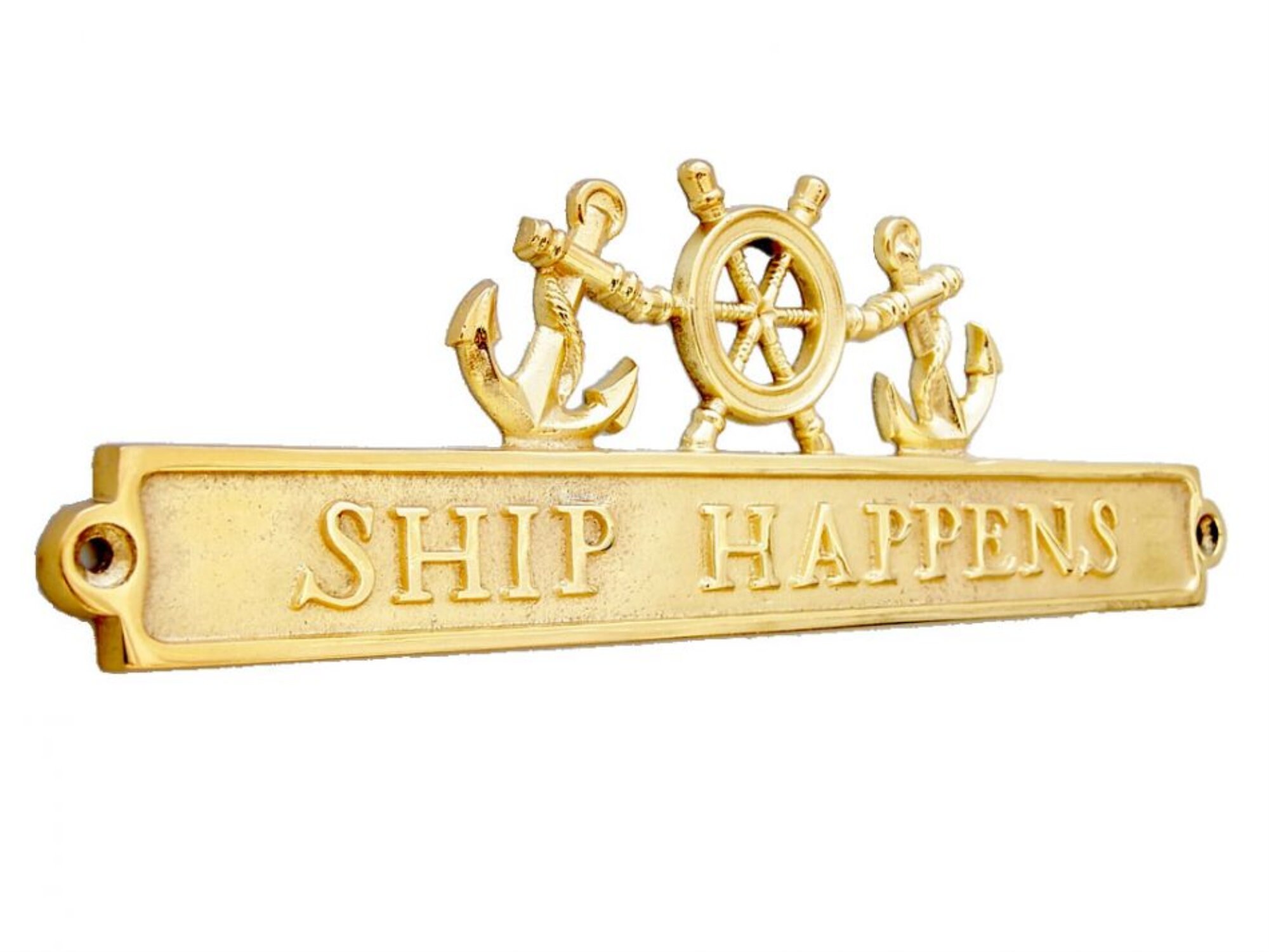 Ship Happens Sign With Ship Wheel and Anchors 12 - Etsy