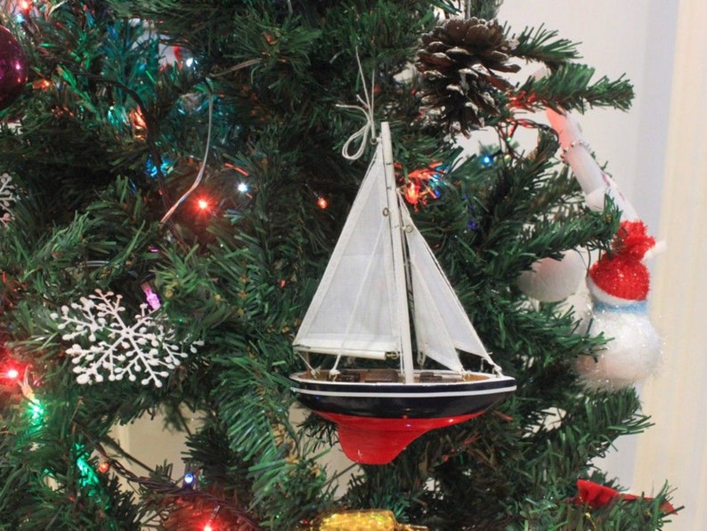 American Sailboat Christmas Tree Ornament 9 - Etsy