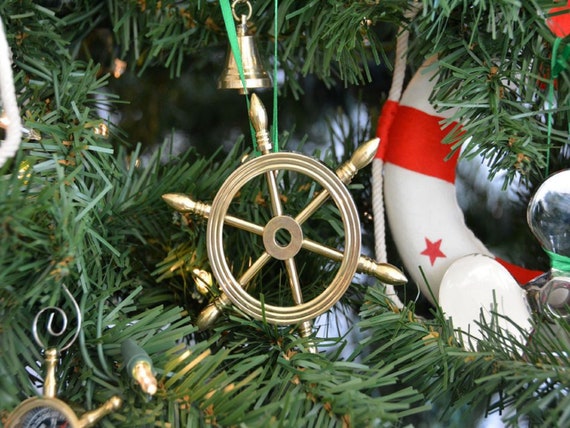 Solid Brass Ship Wheel Christmas Tree Ornament - Etsy