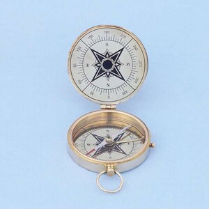 Solid Brass Emerson Poem Compass 4 W/ Rosewood Box - Etsy