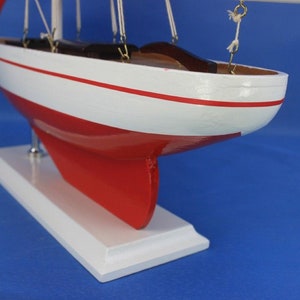 Wooden Red Pacific Sailer With Red Sails Model Sailboat - Etsy