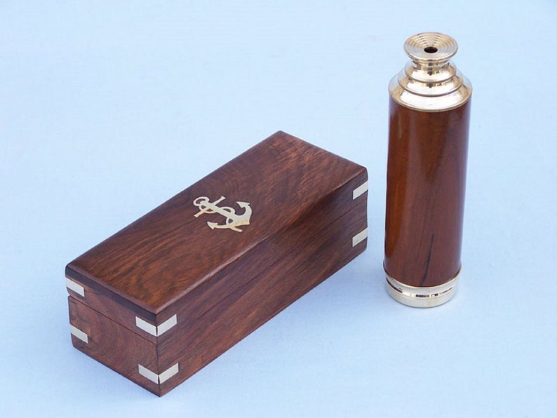 Deluxe Class Solid Brass Wood Captain's Spyglass - Etsy