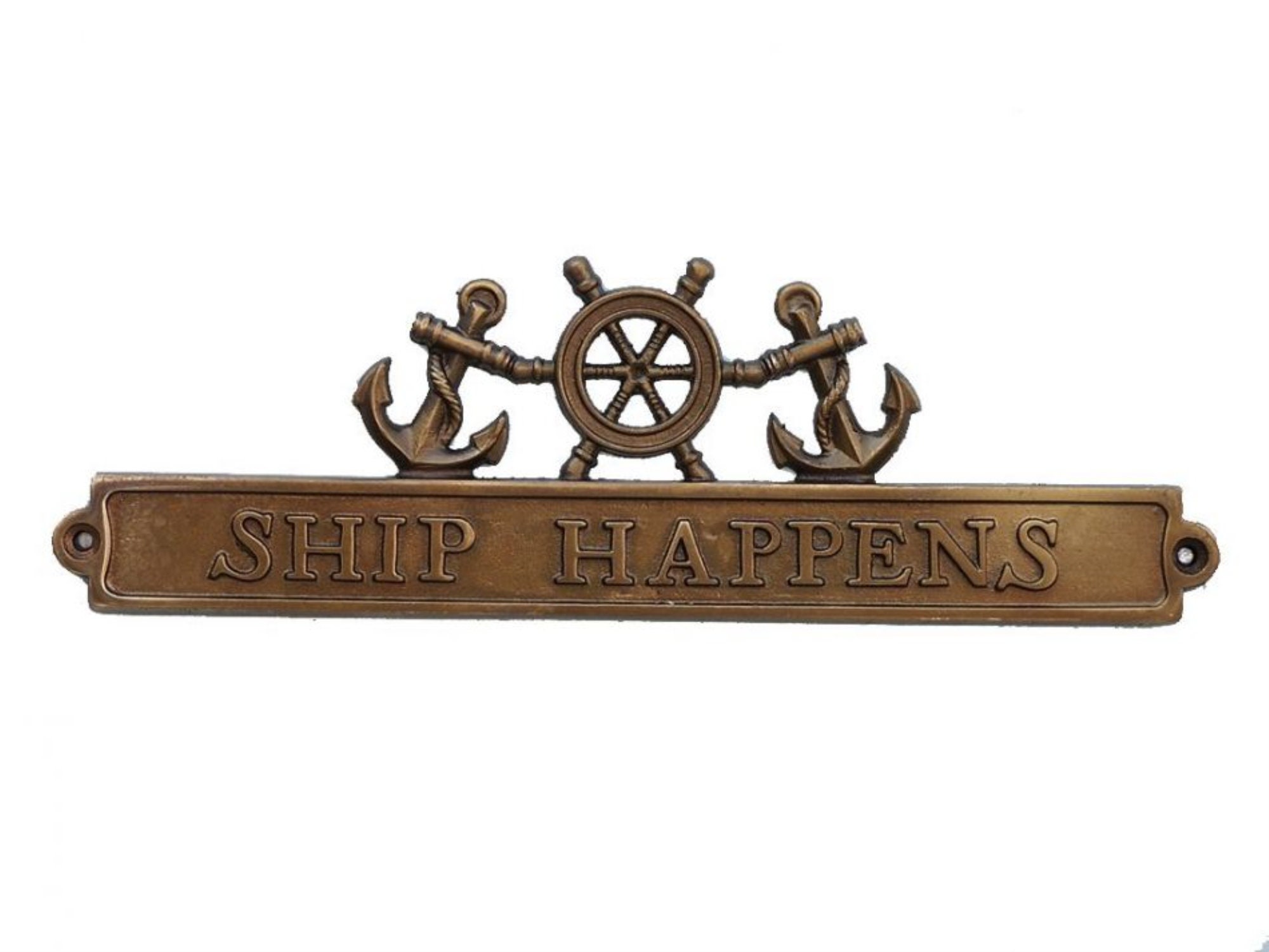 Ship Happens Sign With Ship Wheel and Anchors 12 - Etsy