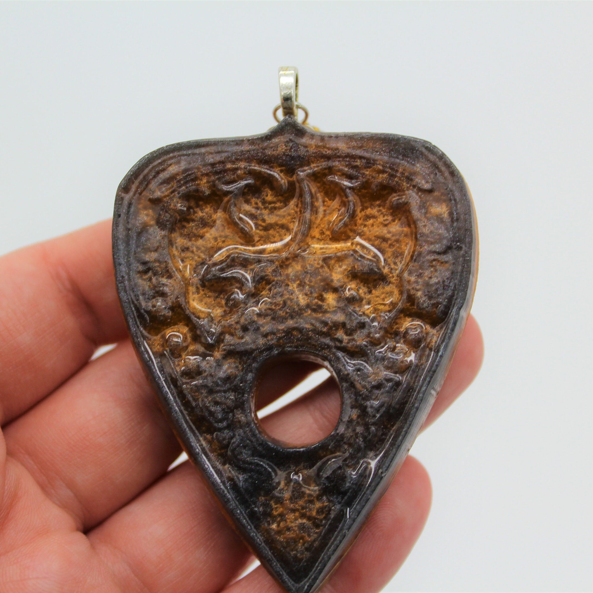 Orange and Black Planchette Keychain - Etsy UK
