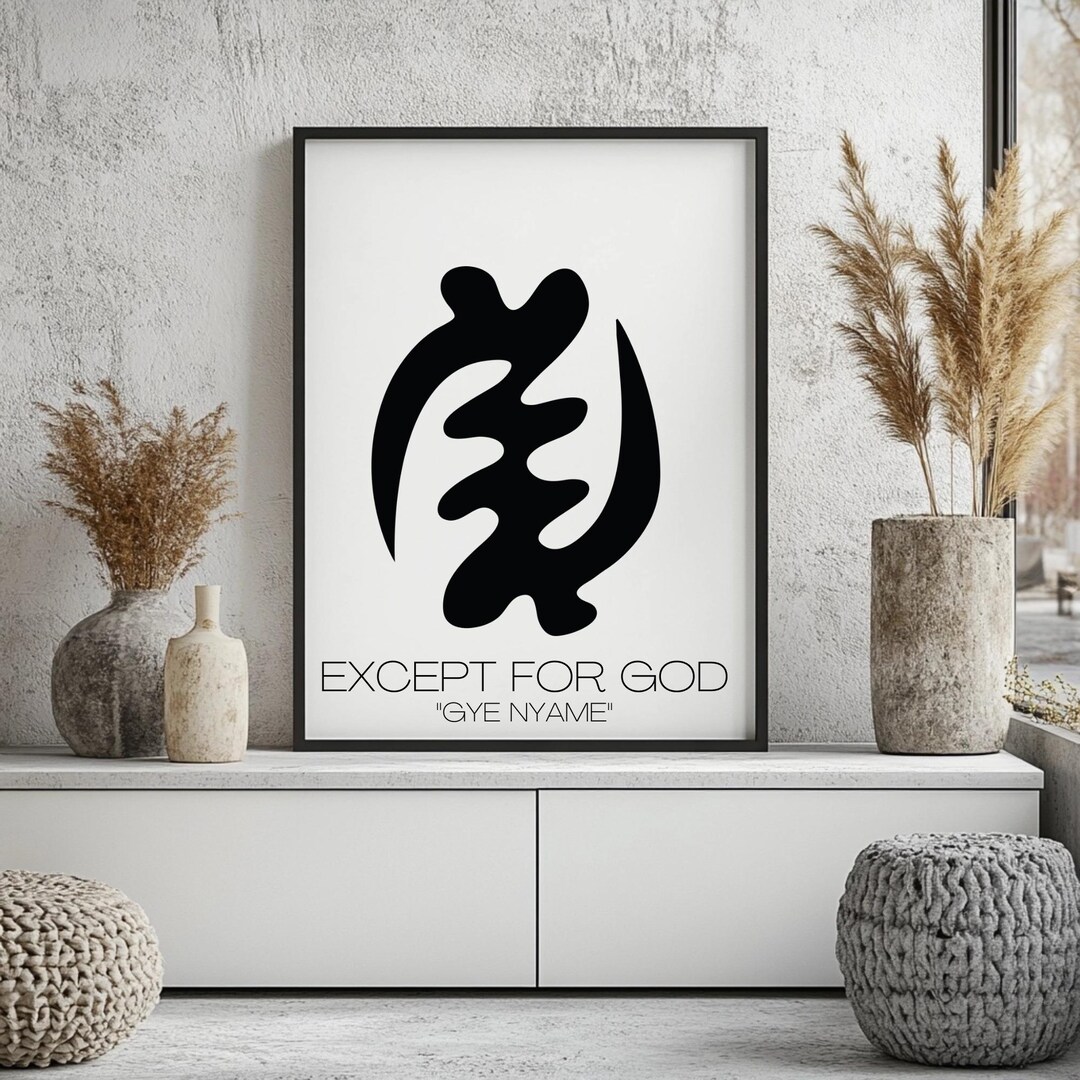 Except for God | Gye Nyame Adinkra Symbol | 8x10 Digital PNG Download ...