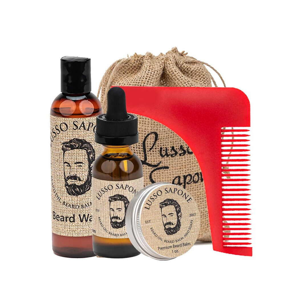 Beard Conditioner Kit. Beard Grooming Kit Includes: Beard Oil, Beard ...
