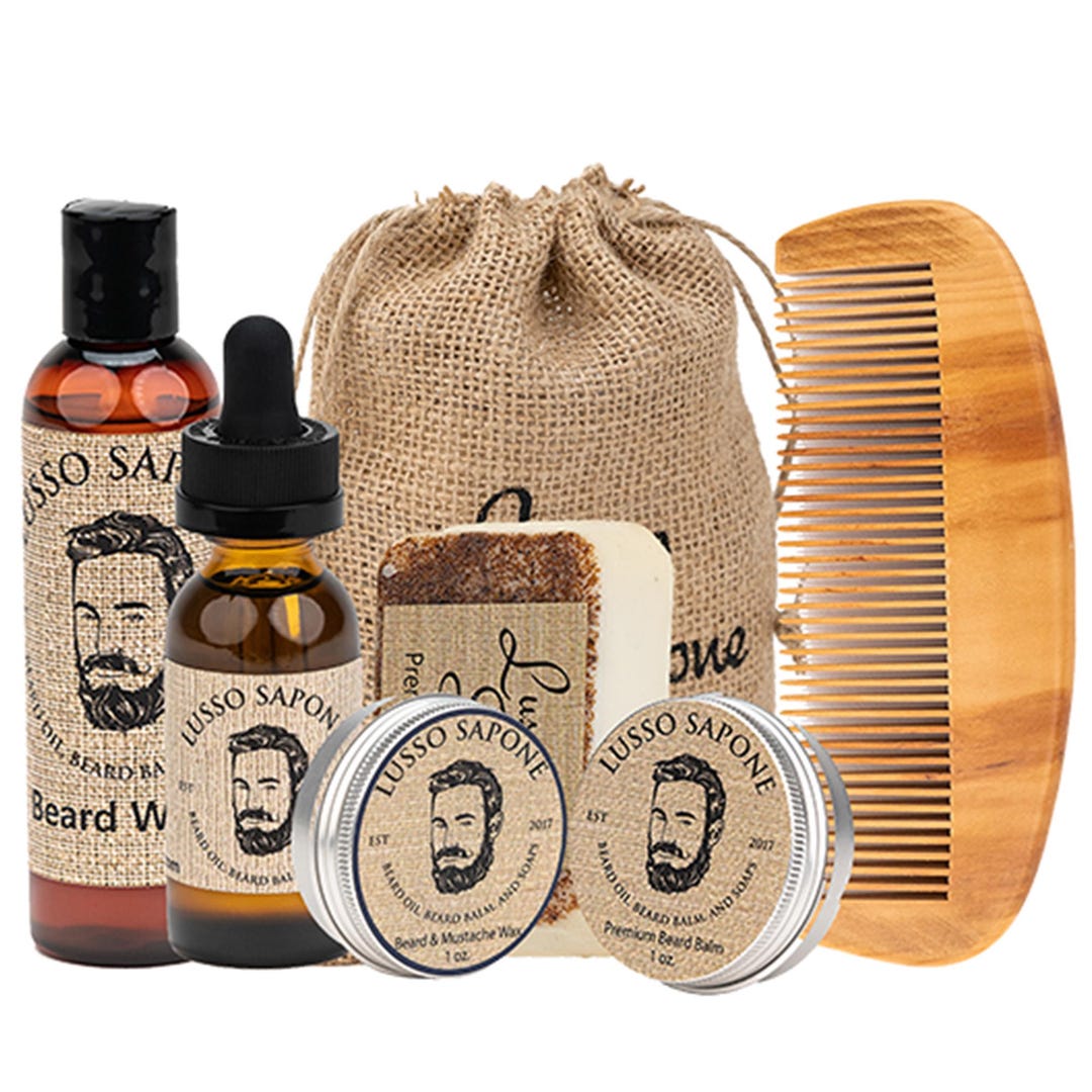 Complete Beard Growth Set: Beard Oil, Beard Balm, Beard Wax, Beard Wash ...