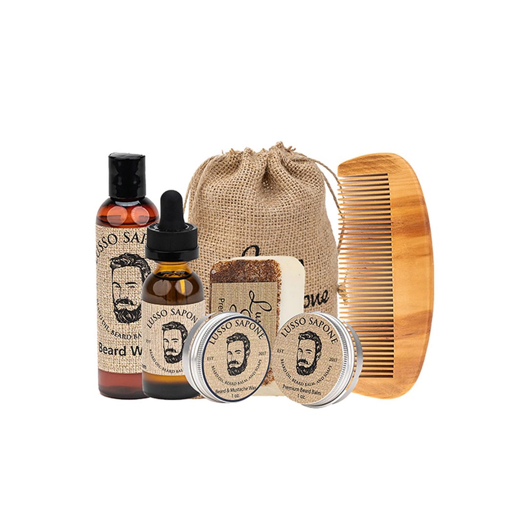 Complete Beard Growth Set: Beard Oil, Beard Balm, Beard Wax, Beard Wash ...