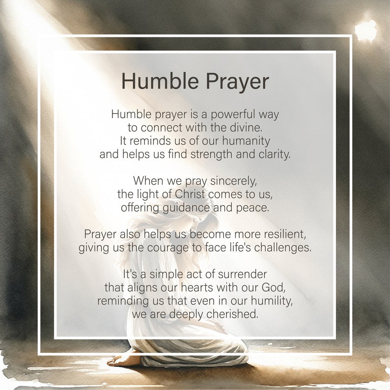 Humble Prayer Water Color Painting the Power of Jesus Descends on a ...