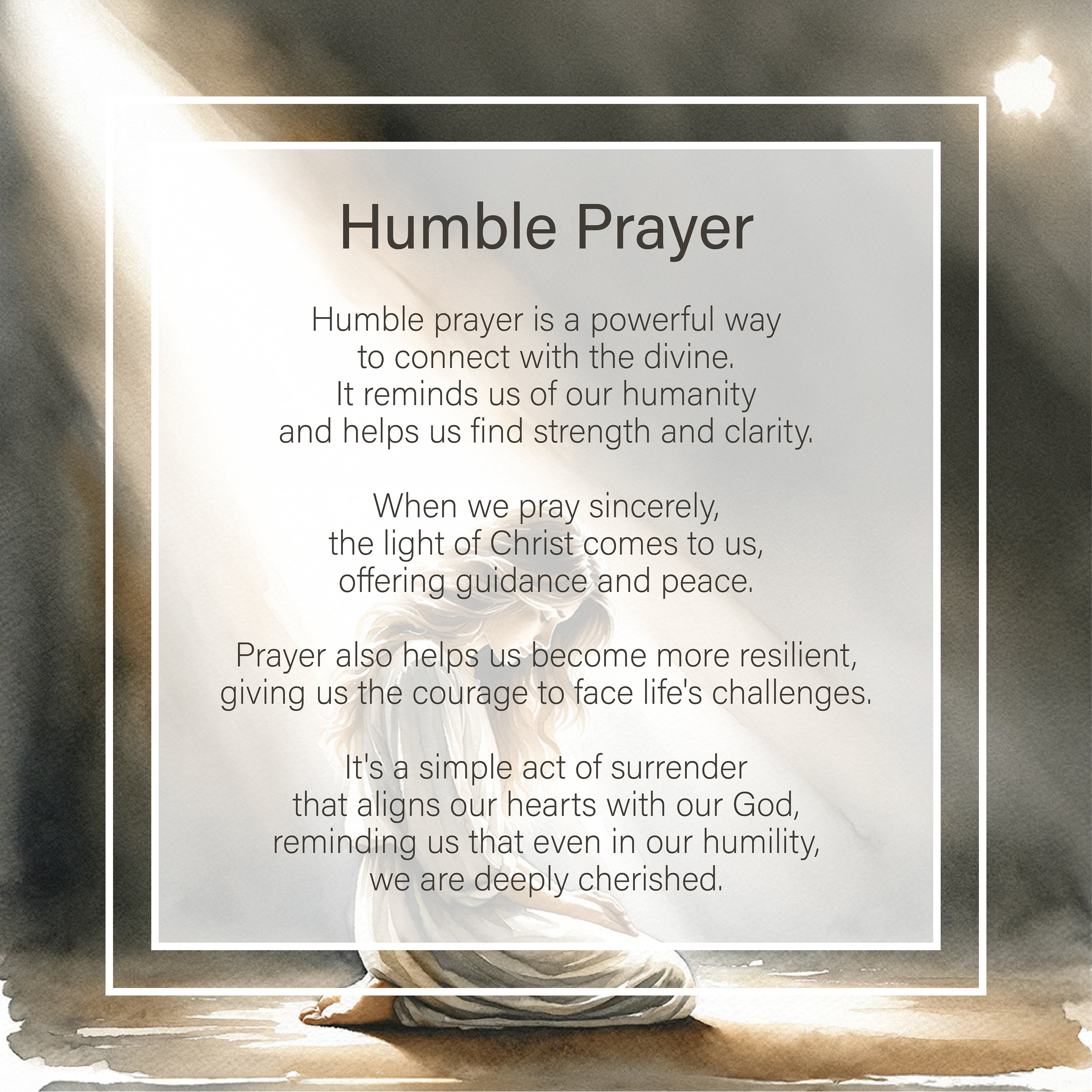 Humble Prayer Water Color Painting the Power of Jesus Descends on a ...