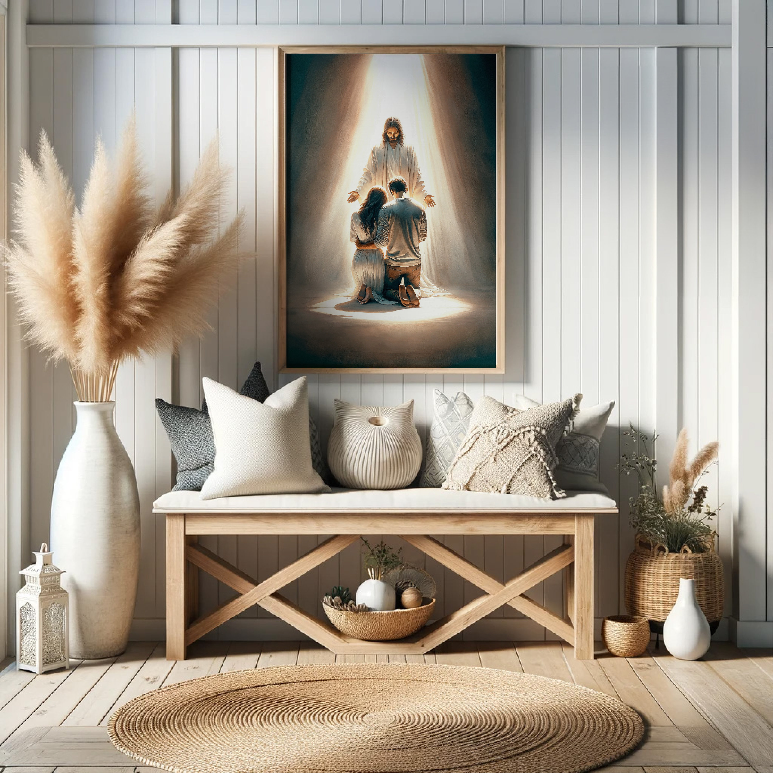 Husband and Wife - Christian Water Color Painting - Couple Seeking ...