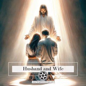 Husband and Wife - Christian Water Color Painting - Couple Seeking Guidance From Christ in Their ...
