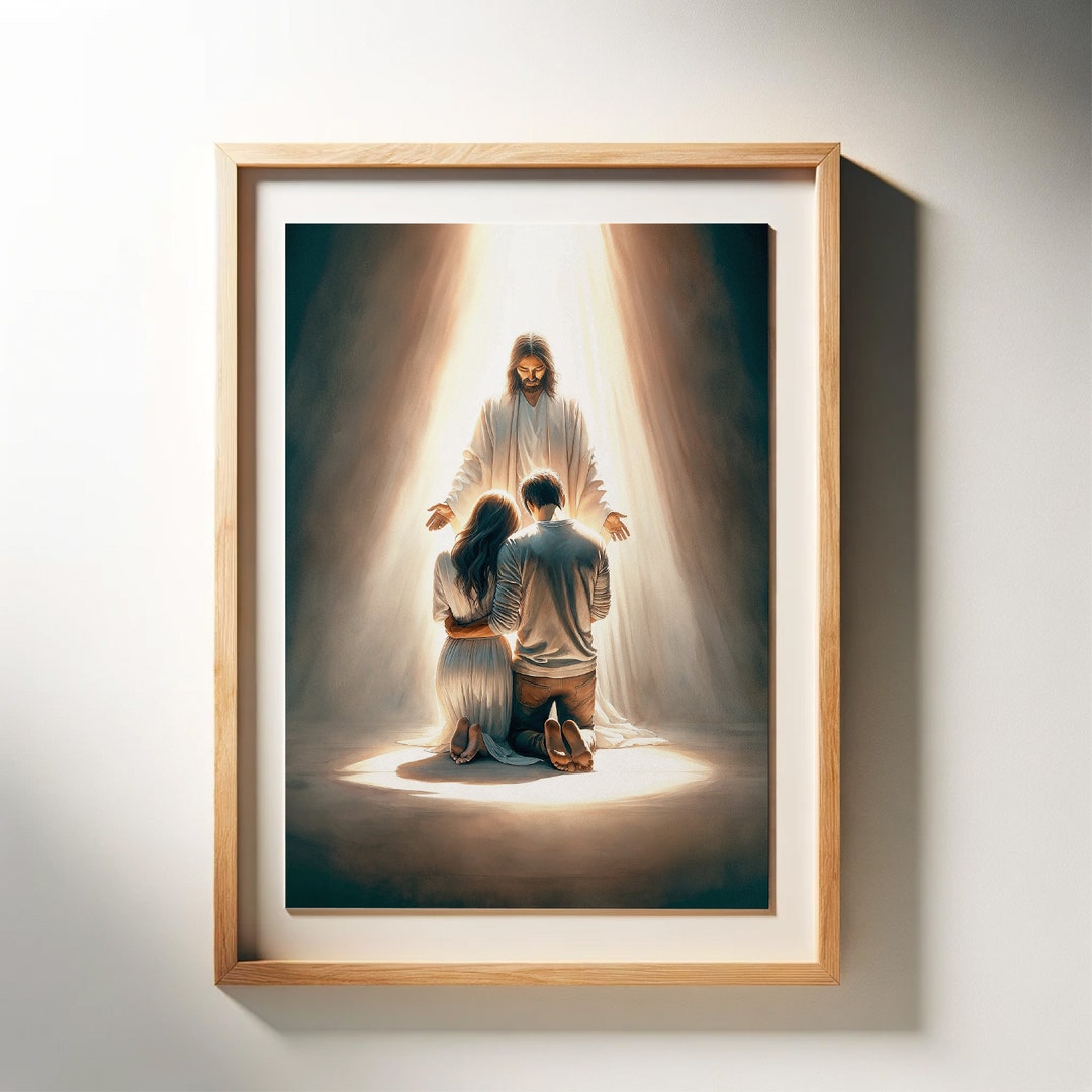 Husband and Wife - Christian Water Color Painting - Couple Seeking ...