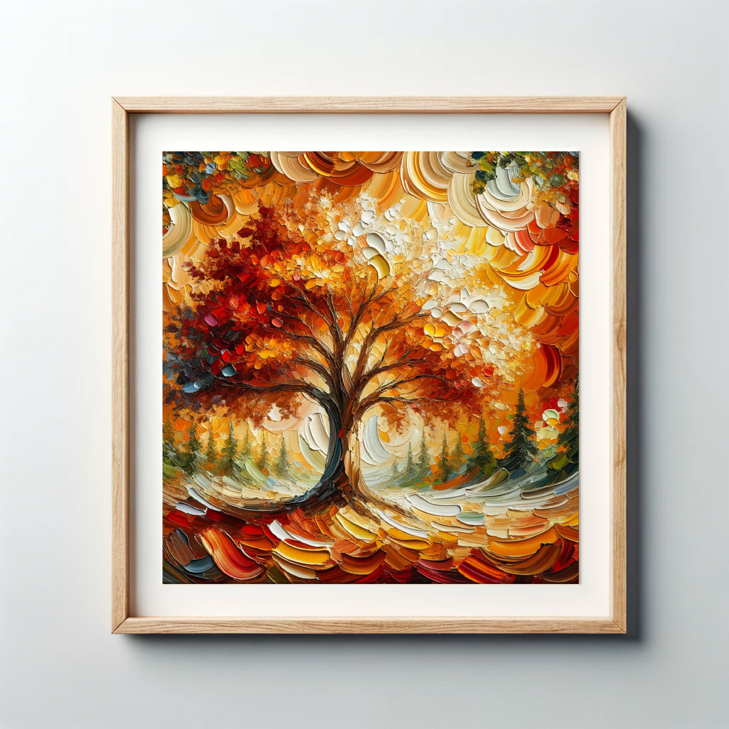 4 Painting Bundle - Tree in 4 Seasons - Spring Summer Fall Winter - Etsy