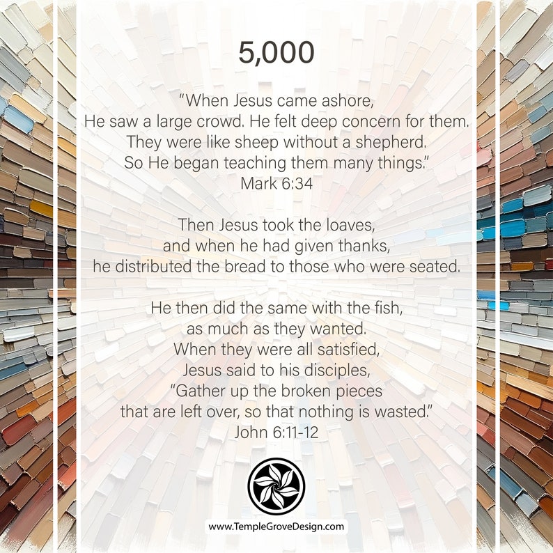 5000 Pallette Knife Painting of Jesus Feeding 5000 John 6:11-12 ...