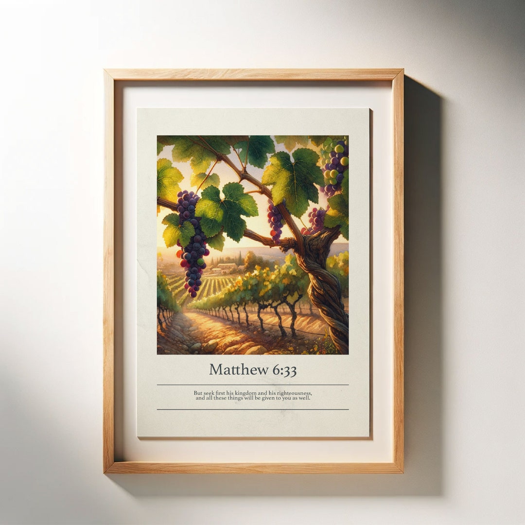 Matthew 6:33 the Vineyard Christian Wall Art Large Scripture Bible ...