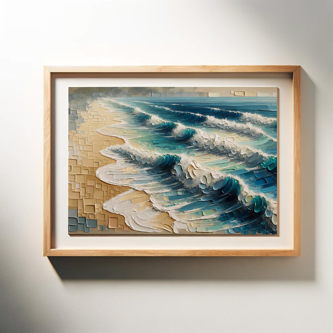 Shoreline - Abstract Beach Painting - Pallette Knife Painting of ...