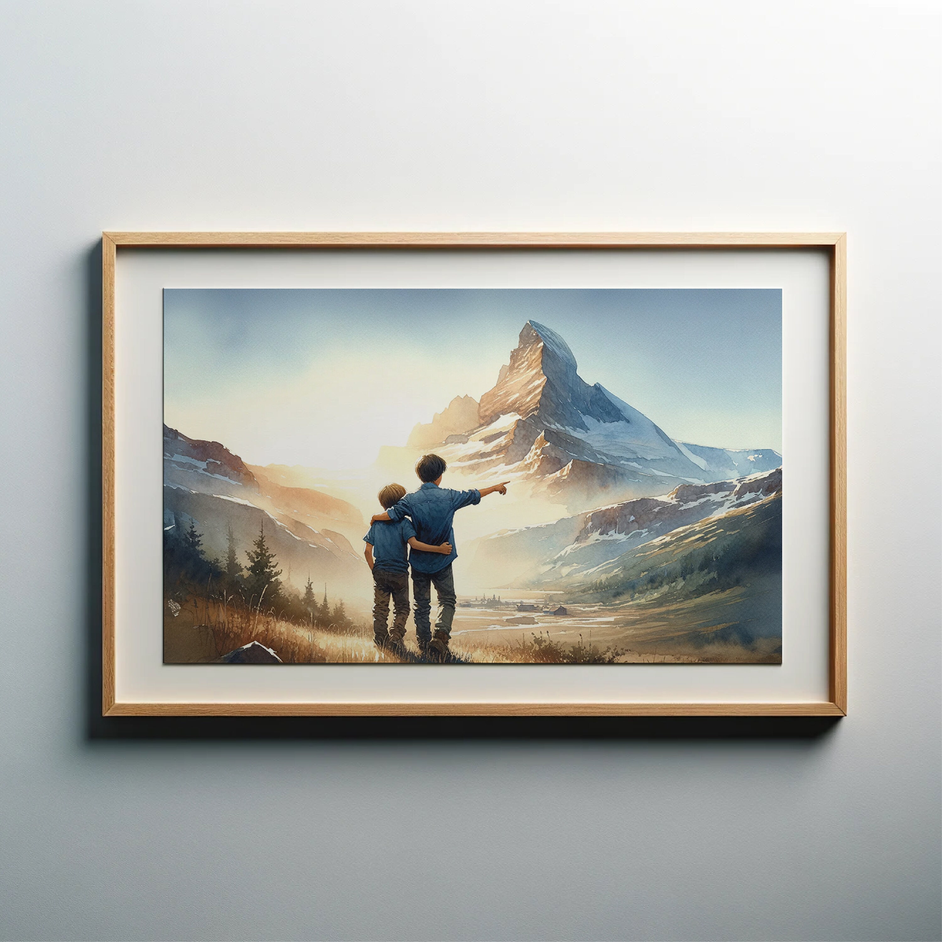 Brothers Watercolor Painting for Boy's Room Brothers by Blood or Choice ...