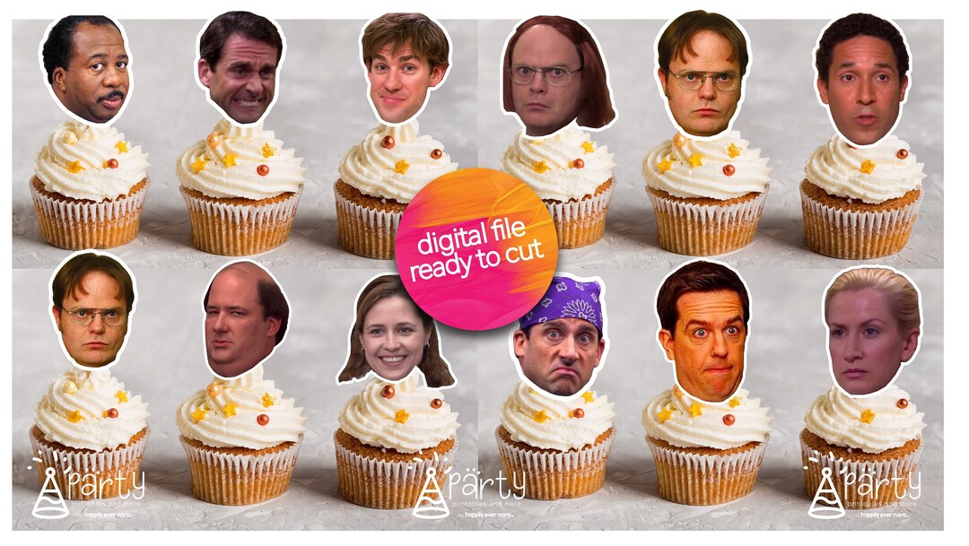 THE OFFICE Party Cupcake Toppers - Etsy