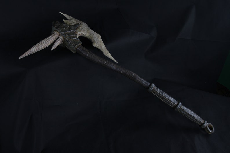Skyrim Dragonbone battleaxe Elder scrolls | Etsy