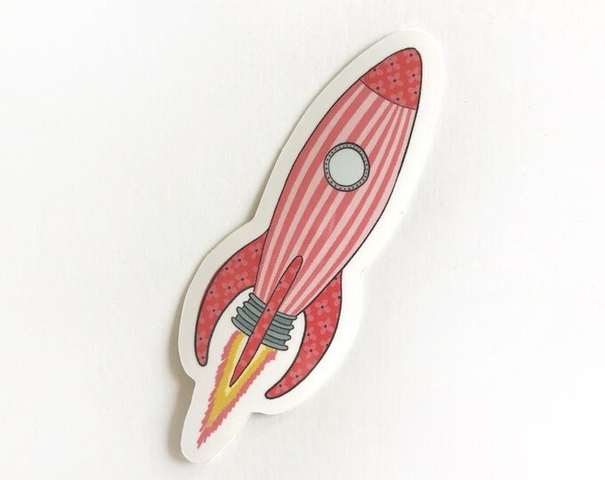 Rocketship Vinyl Sticker - Etsy
