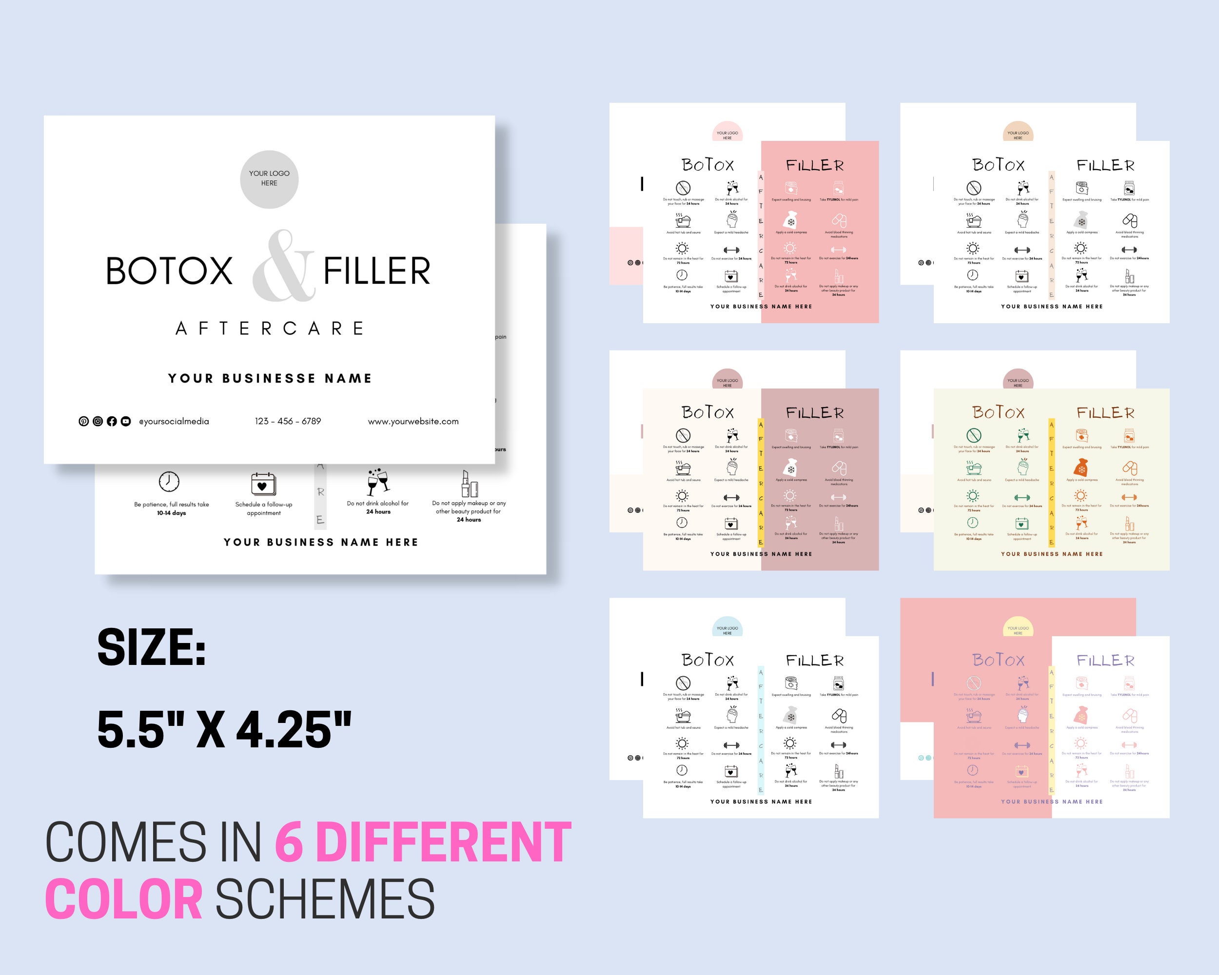 Botox Aftercare, Botox Aftercare Card, Botox Template, Botox Care Card ...
