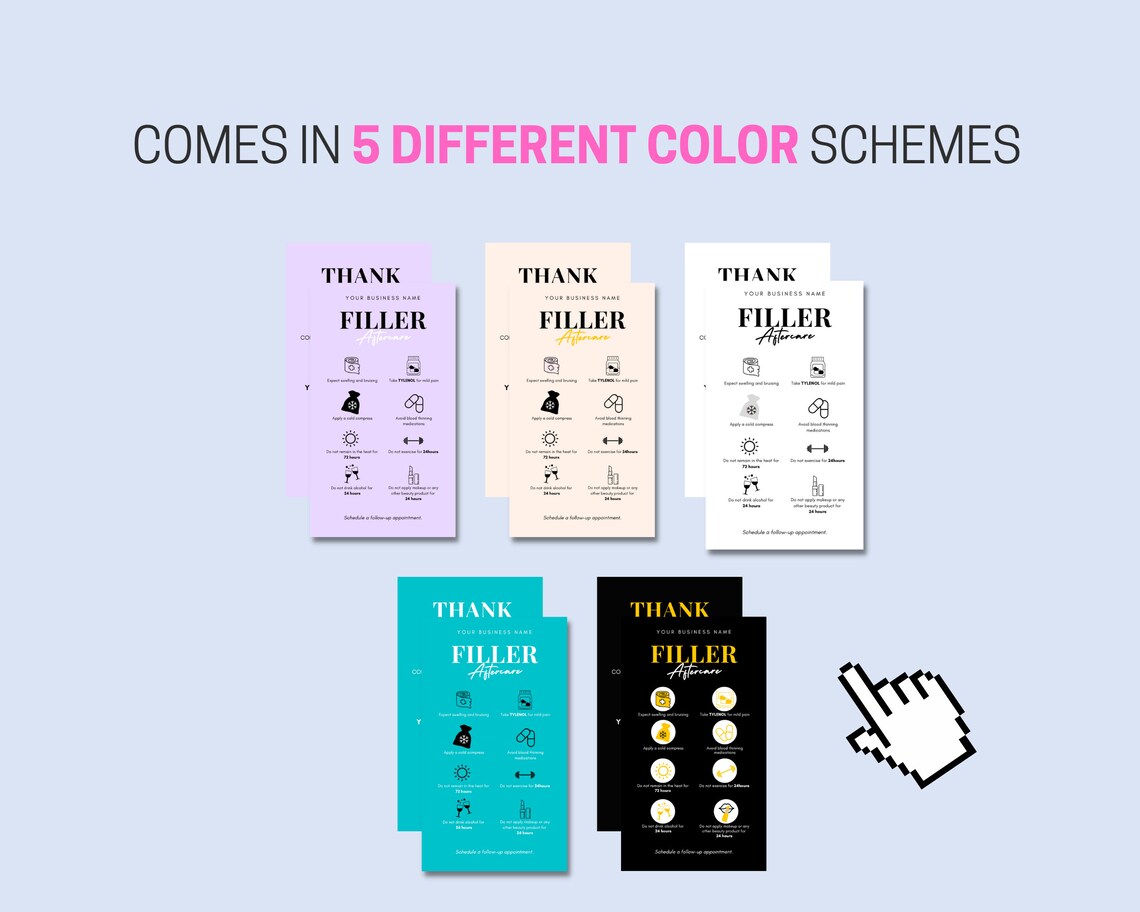 Filler Templates Editablefiller Aftercarefiller Cardfiller - Etsy