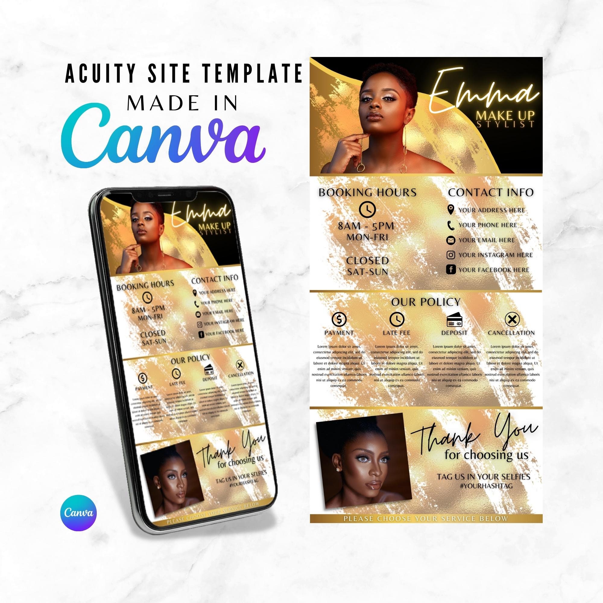 Acuity Design Template Acuity Site Design, Acuity Site, Canva Template ...
