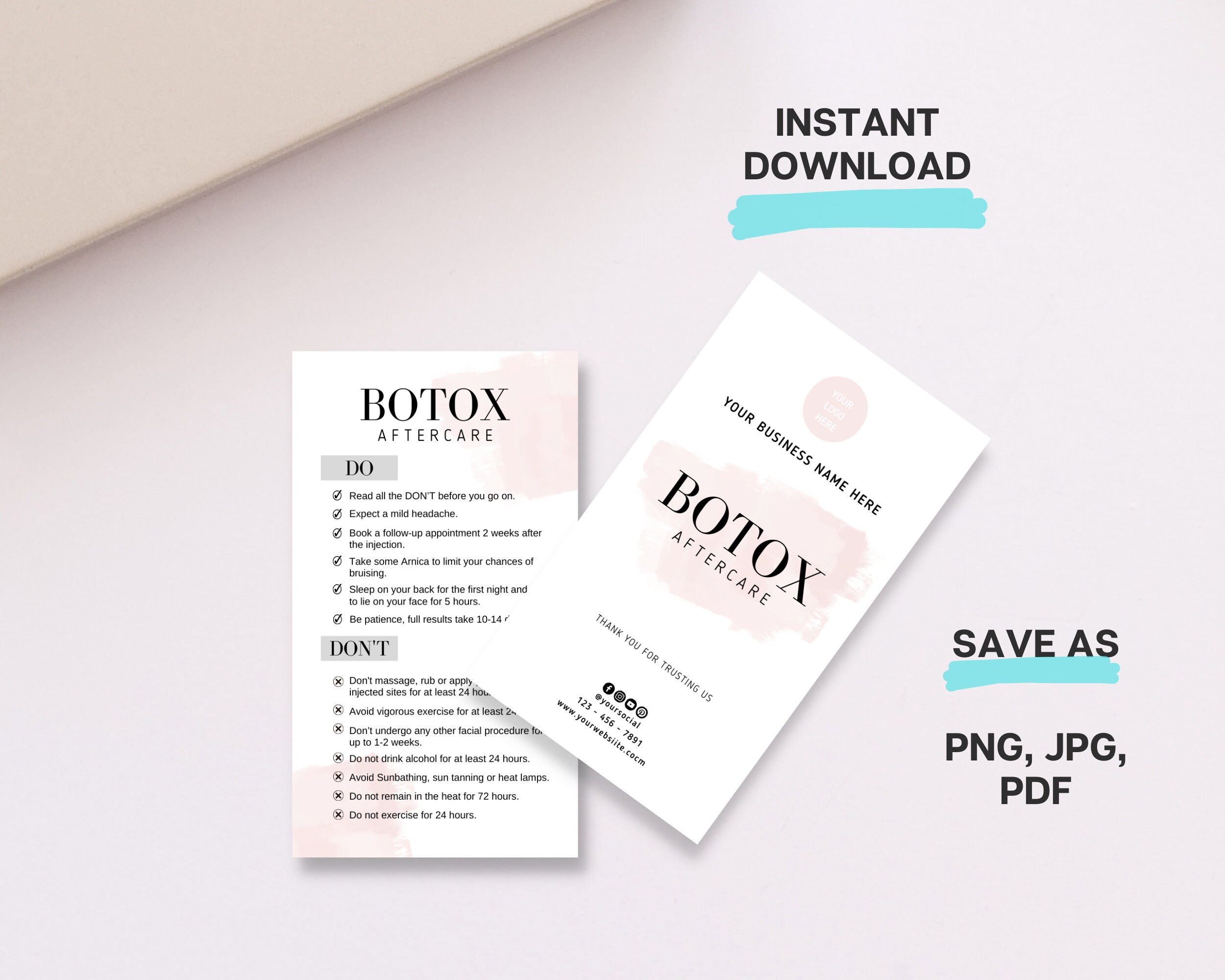 Botox Template,botox Consent,botox Aftercare,botox,botox Card,botox ...