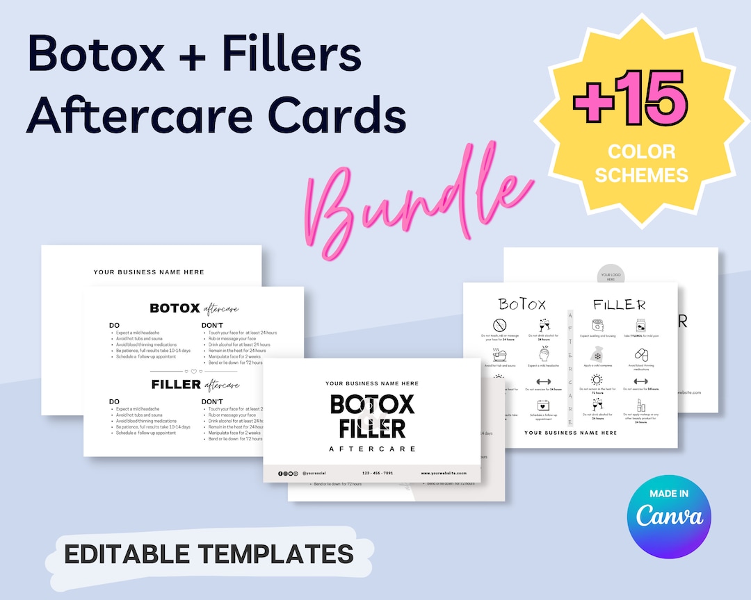 Botox Aftercare, Botox Aftercare Card, Botox Template, Botox Care Card ...