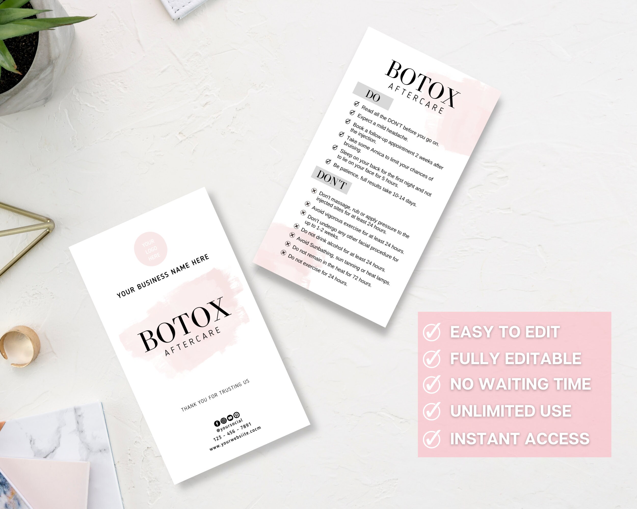 Botox Template,botox Consent,botox Aftercare,botox,botox Card,botox ...