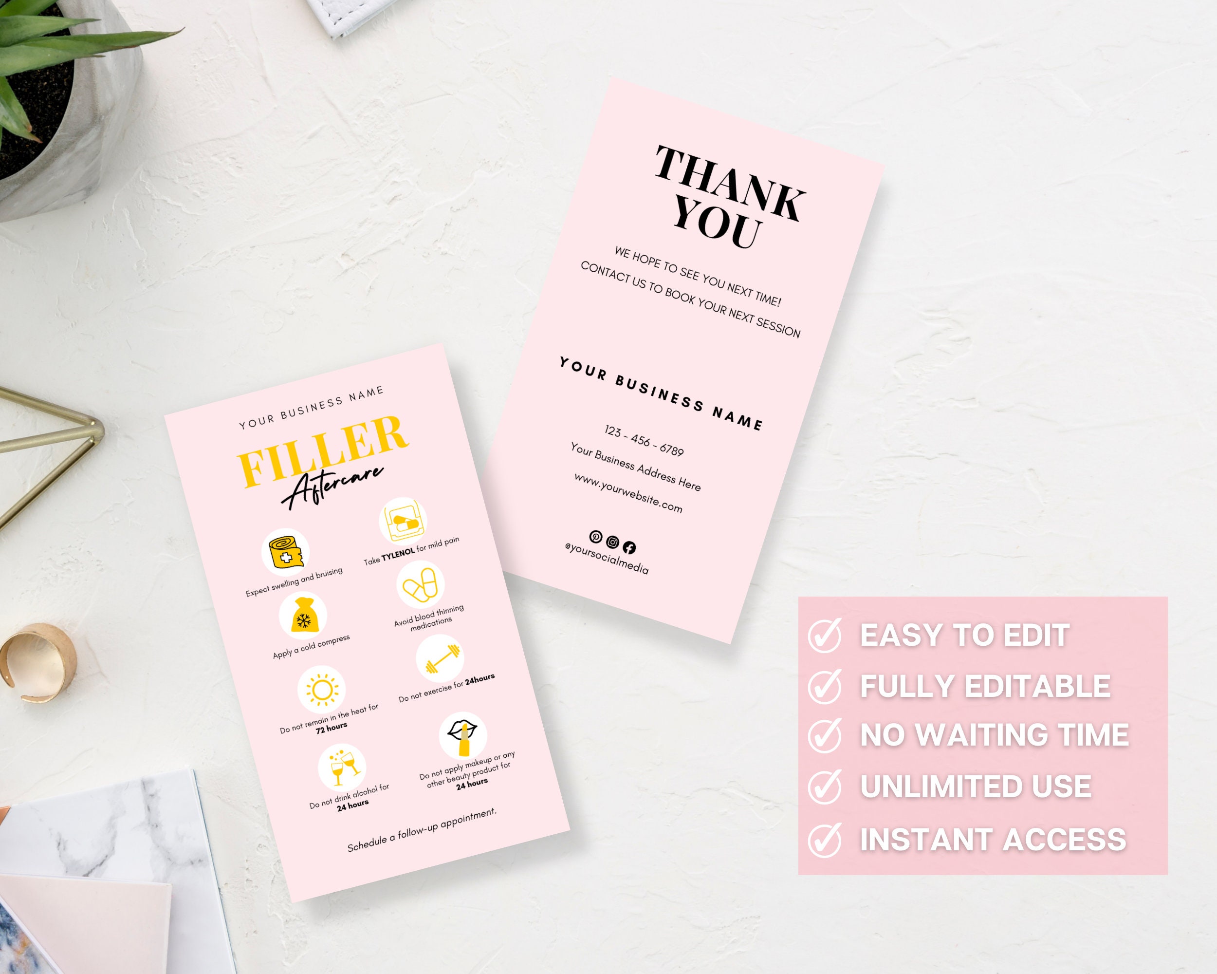 Filler Templates Editablefiller Aftercarefiller Cardfiller - Etsy