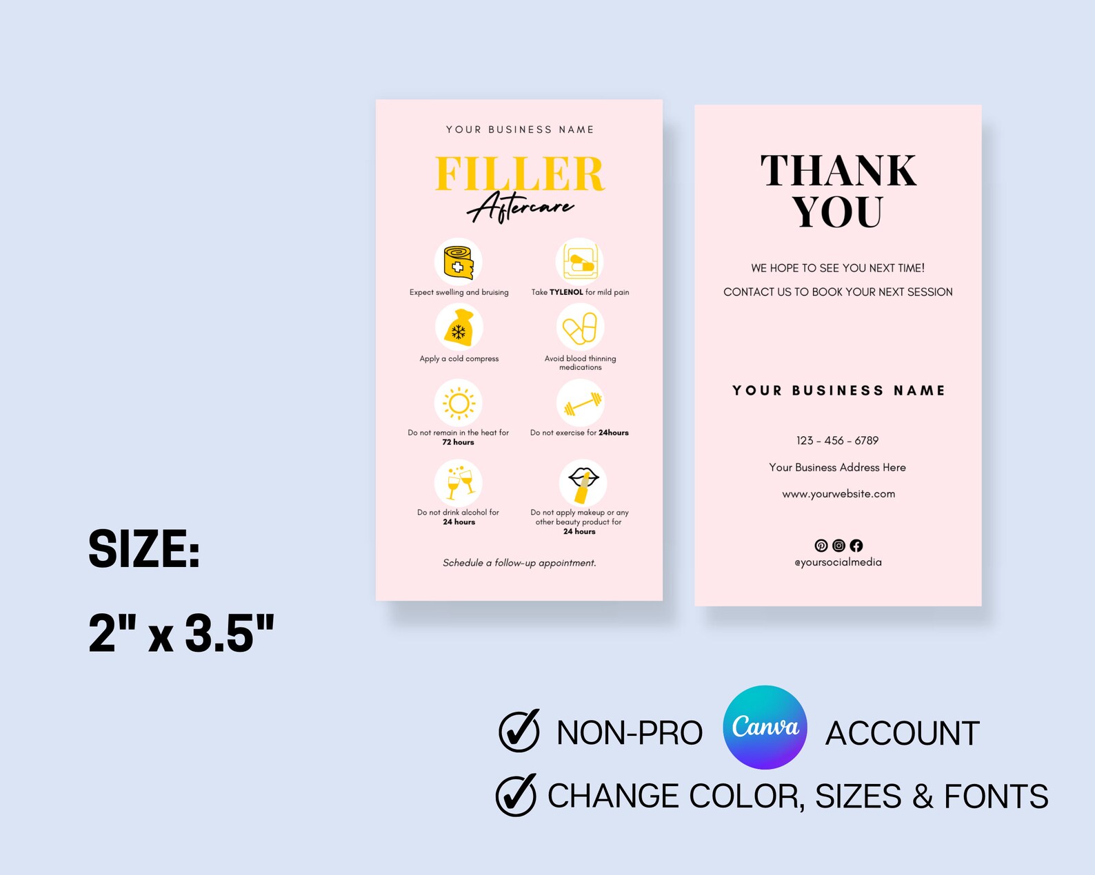 Filler Templates Editablefiller Aftercarefiller Cardfiller - Etsy