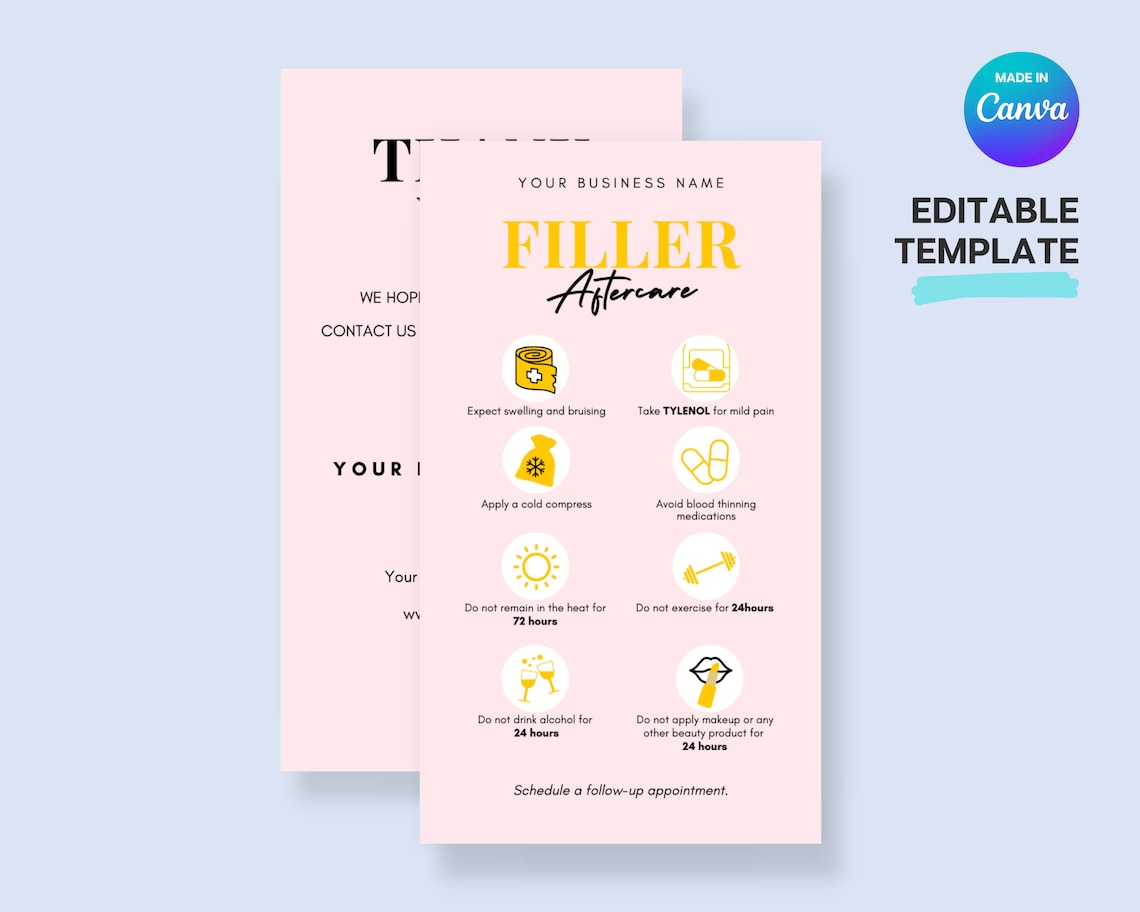 Filler Templates Editablefiller Aftercarefiller Cardfiller - Etsy