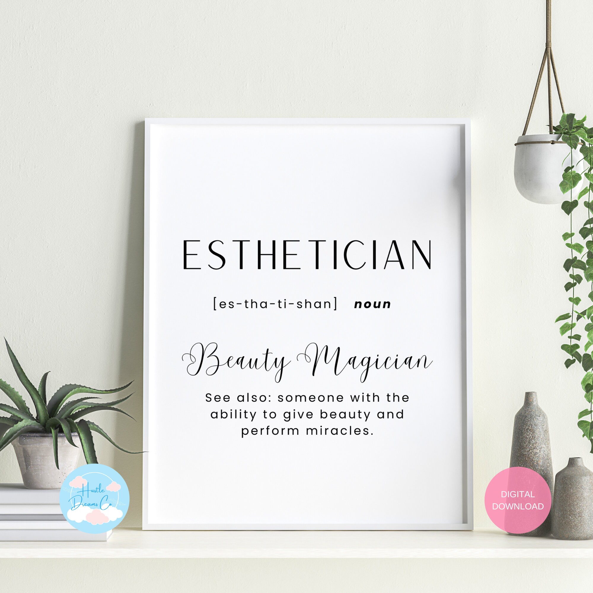 Esthetician Definition Skincare Wall Art Esthetician Room - Etsy