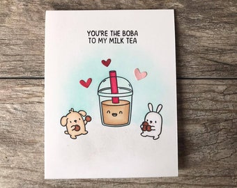 Milk Tea Birthday Card - Etsy