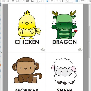 DIGITAL PDF or Physical Set of Cute Animals Rewards Props ESL Online ...