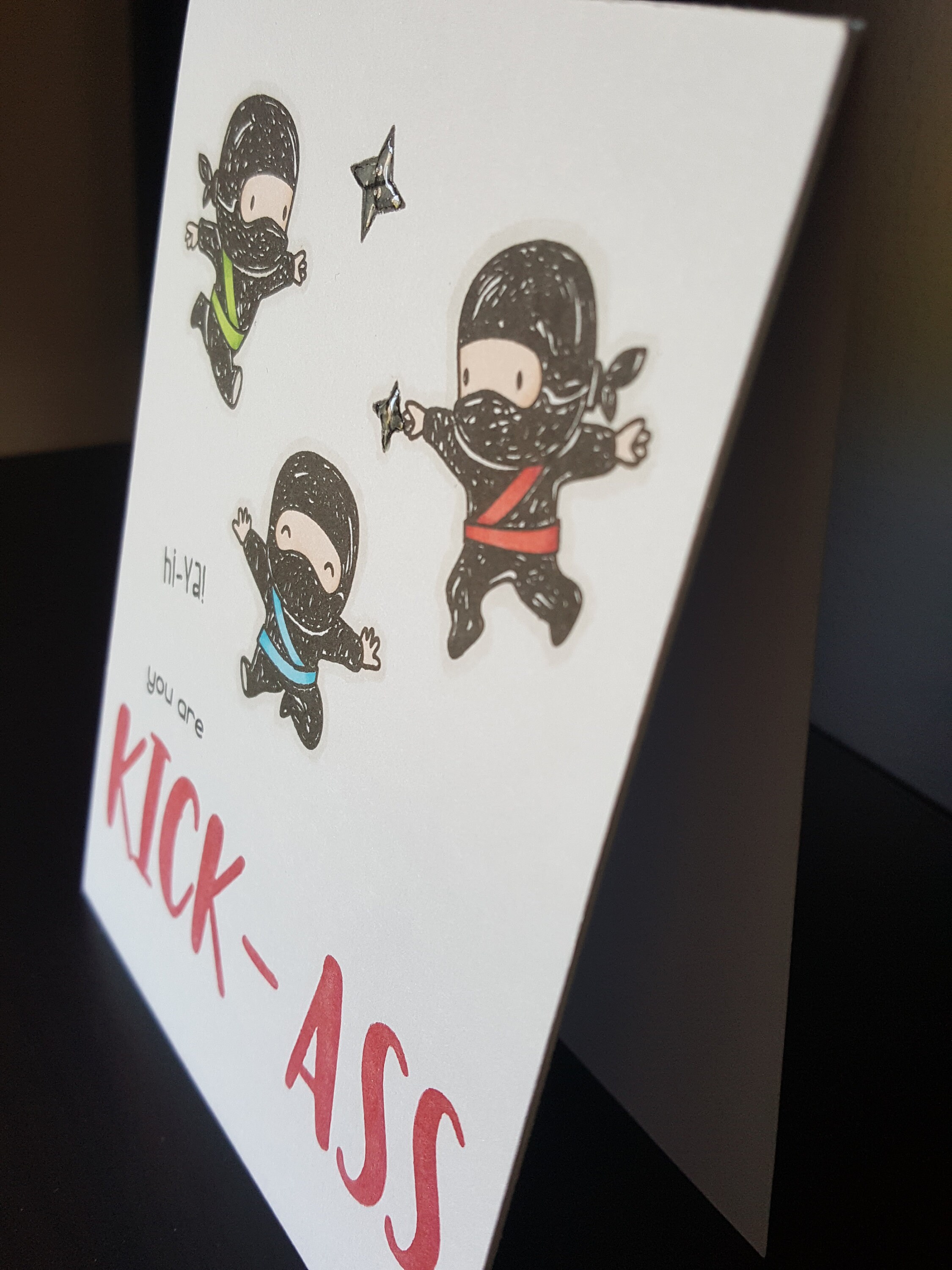 Kick Ass Card Superstar Ninja Blank Card Inside Card for | Etsy