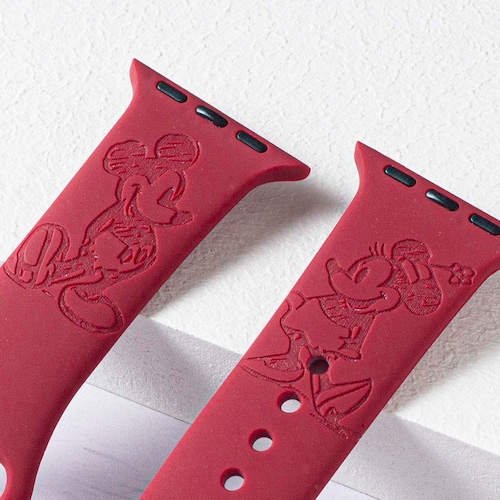 Mickey and Minnie Mouse Silicone Apple Watch Band for 38mm - Etsy