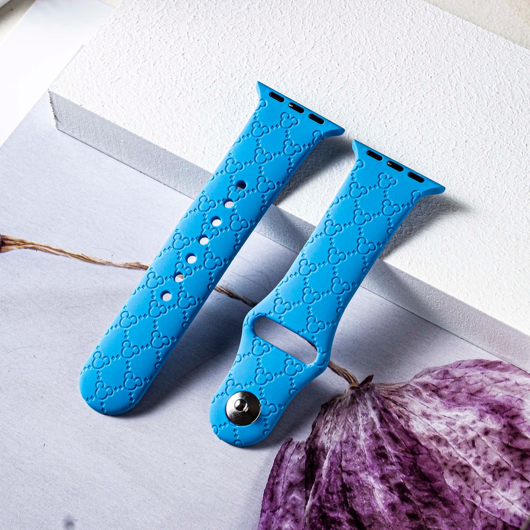 Disney Mickey Head Silicone Apple Watch Band for 38mm 40mm 41mm 42mm ...