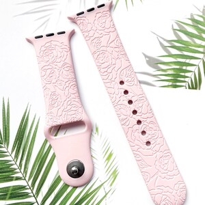 Rose Watch Band Flower Smart Watch Band for 38mm 40mm 41mm 42mm 44mm ...