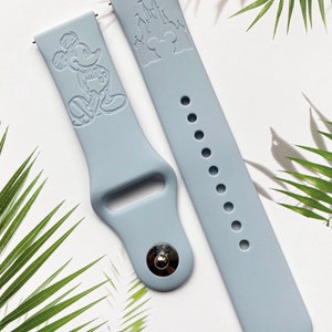 Mickey Mouse With Castle Silicone Watch Band, Disney Smart Watch Band ...