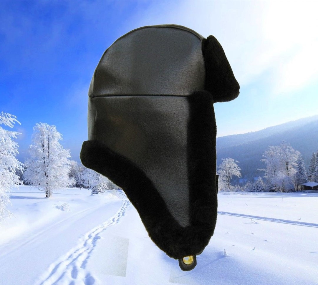 Piel de castor real: sombrero de piel de invierno de cuero - Etsy España